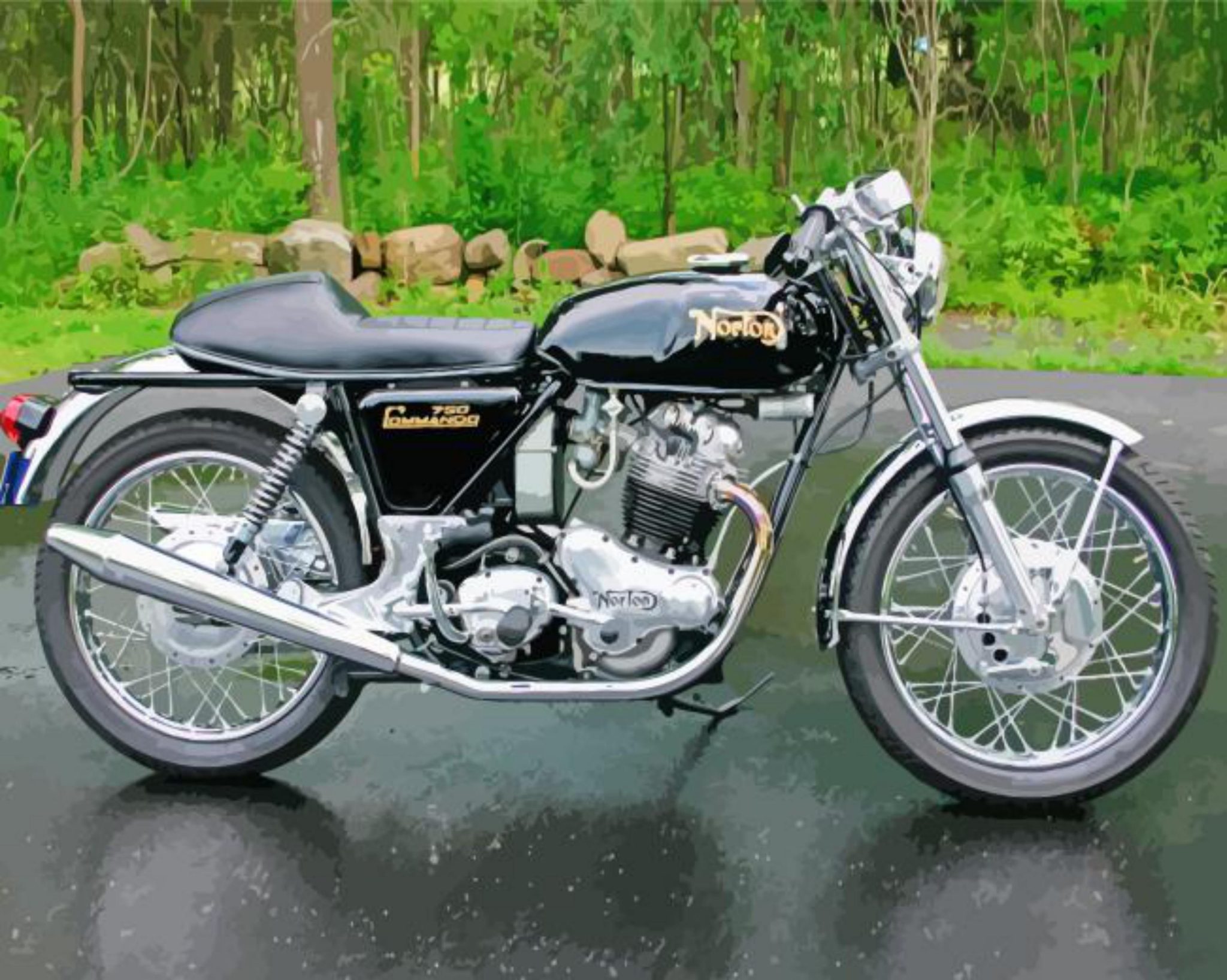 Norton 750 Commando Diamond Painting - DiamondPaintingNumbers.SHOP